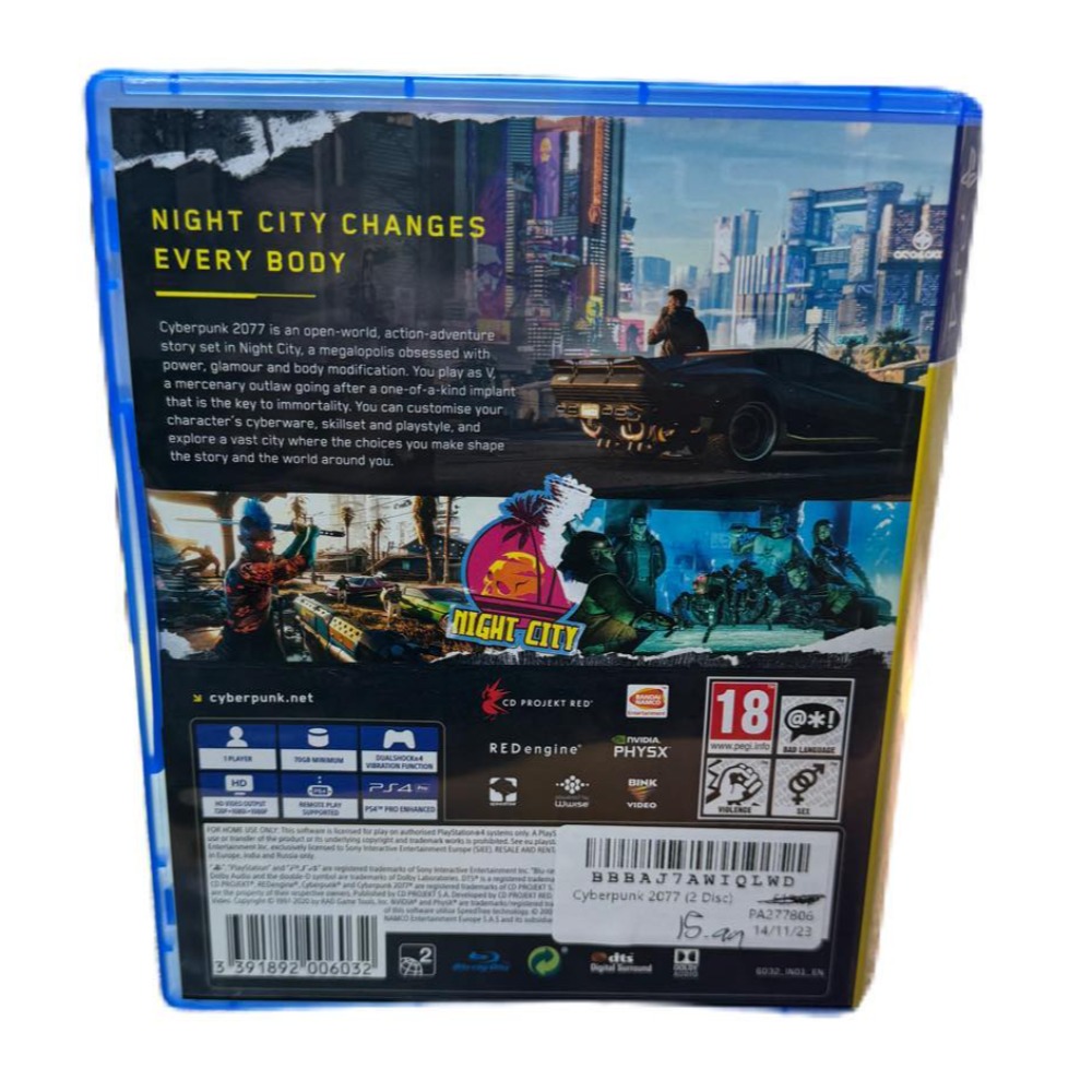 Pre-owned Cyberpunk 2077 (2 Disc) - Ps4 Game - Own4Less
